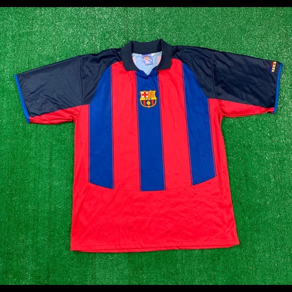Vintage | Shirts | Vintage Fc Barcelona Fcb Soccer Sewn Patch Jersey ...